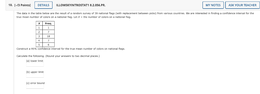 Solved 18. (-/3 Points] DETAILS ILLOWSKYINTROSTAT1 | Chegg.com