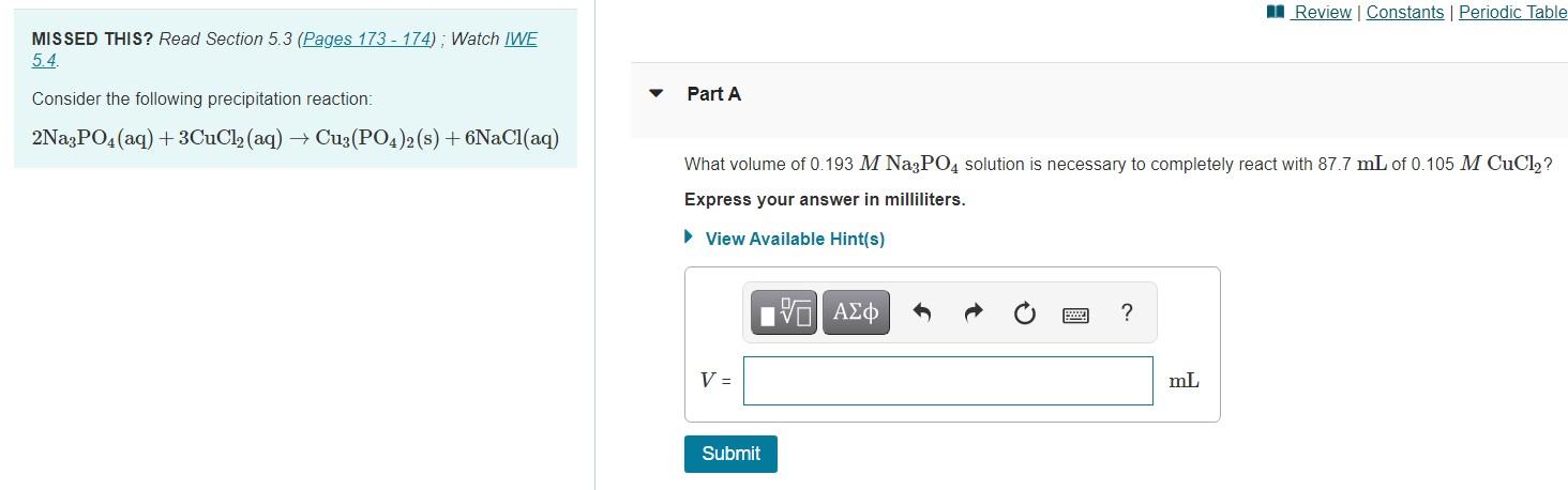 Solved Review Constants Periodic Table MISSED THIS? Read | Chegg.com