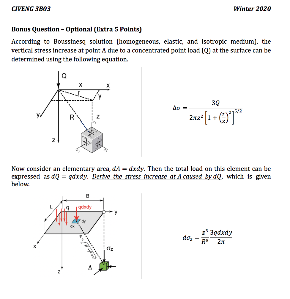 Solved CIVENG 3B03 Winter 2020 Bonus Question - Optional | Chegg.com