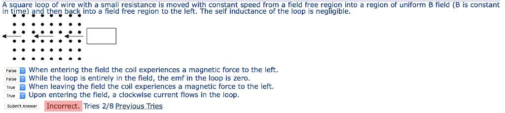 Solved A square loop of wire with a small resistance is | Chegg.com