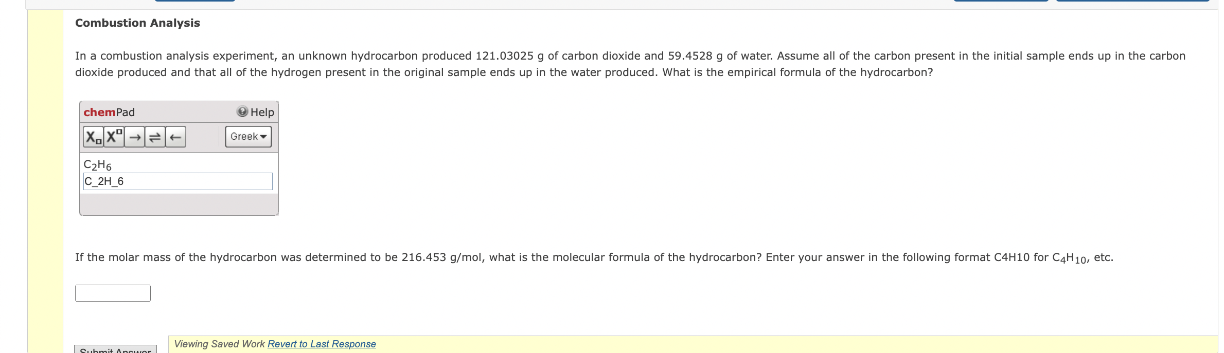 Solved Viewing Saved Work Revert to Last Response | Chegg.com