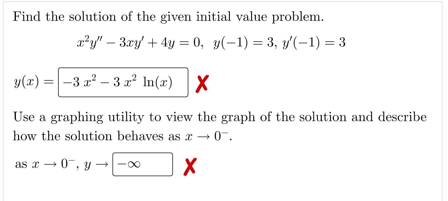 Solved Find The Solution Of The Given Initial Value Problem 8483