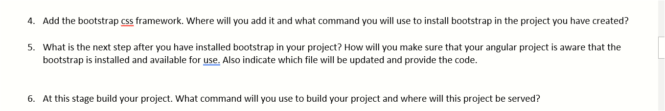 Solved 4. Add the bootstrap css framework. Where will you | Chegg.com
