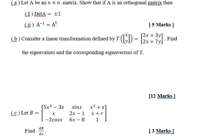 Solved (a) Let A be an n×n matrix. Show that if A is an | Chegg.com
