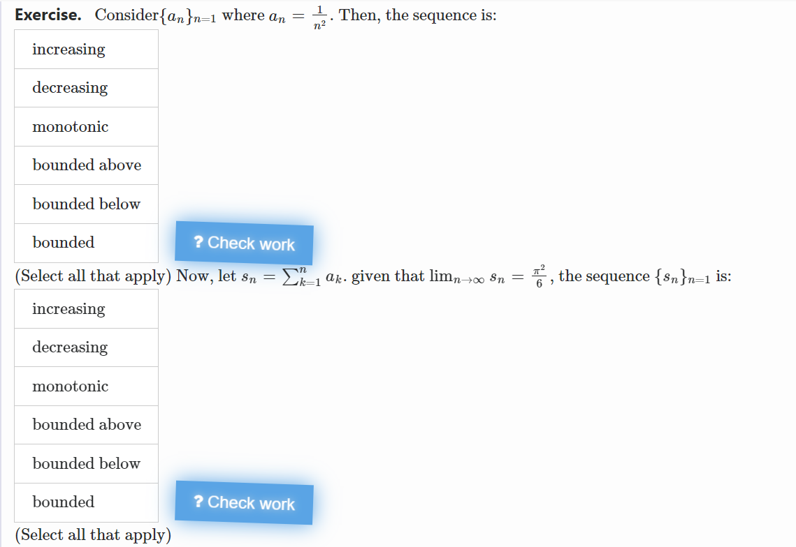 Solved Exercise. Consider{an}n=1 where an = Then, the | Chegg.com