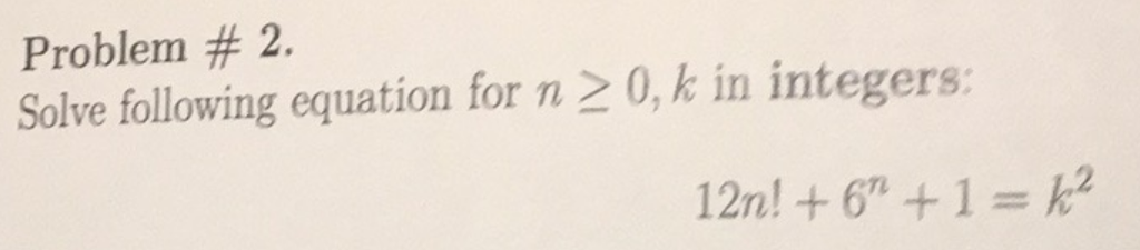 Solved Problem # 2. Solve following equation for n2 0, k in | Chegg.com
