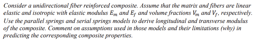 Solved Consider a unidirectional fiber reinforced composite. | Chegg.com