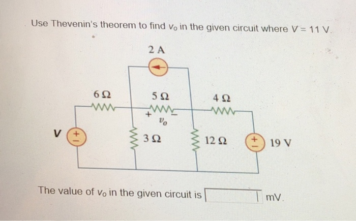 Solved Use Thevenin's theorem to find vo in the given | Chegg.com
