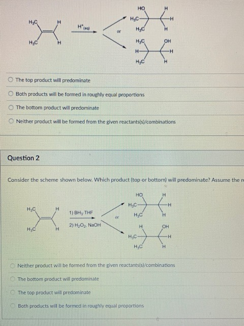 Solved Consider the scheme shown below. Which product (top | Chegg.com