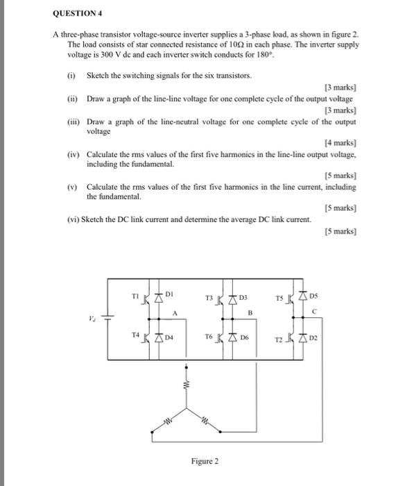 Solved A three-phase transistor voltage-source inverter | Chegg.com