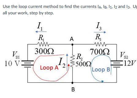 Solved Use the loop current method to find the currents IA, | Chegg.com