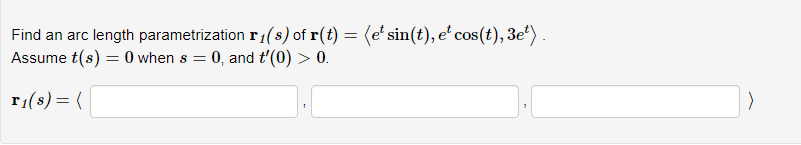 Solved Find an arc length parametrization r1(s) of | Chegg.com