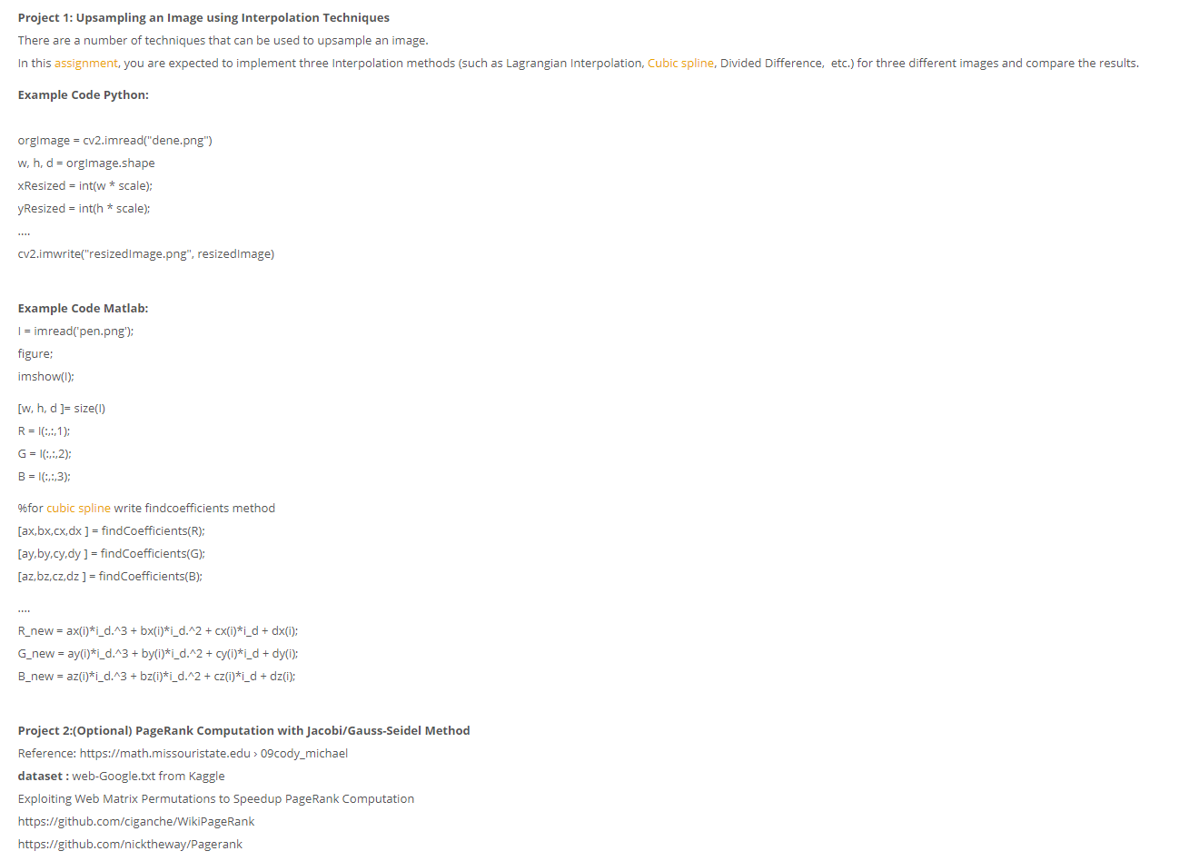 Solved Project 1: Upsampling an Image using Interpolation | Chegg.com