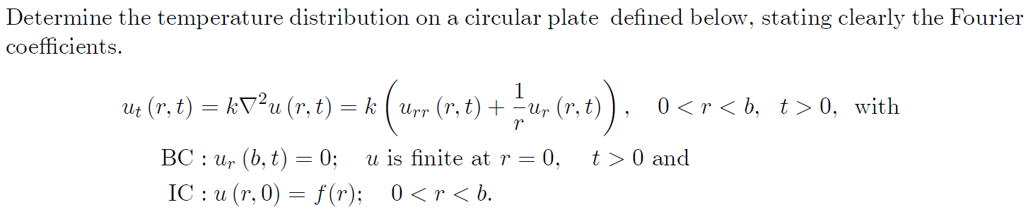 Determine the temperature distribution on a circular | Chegg.com