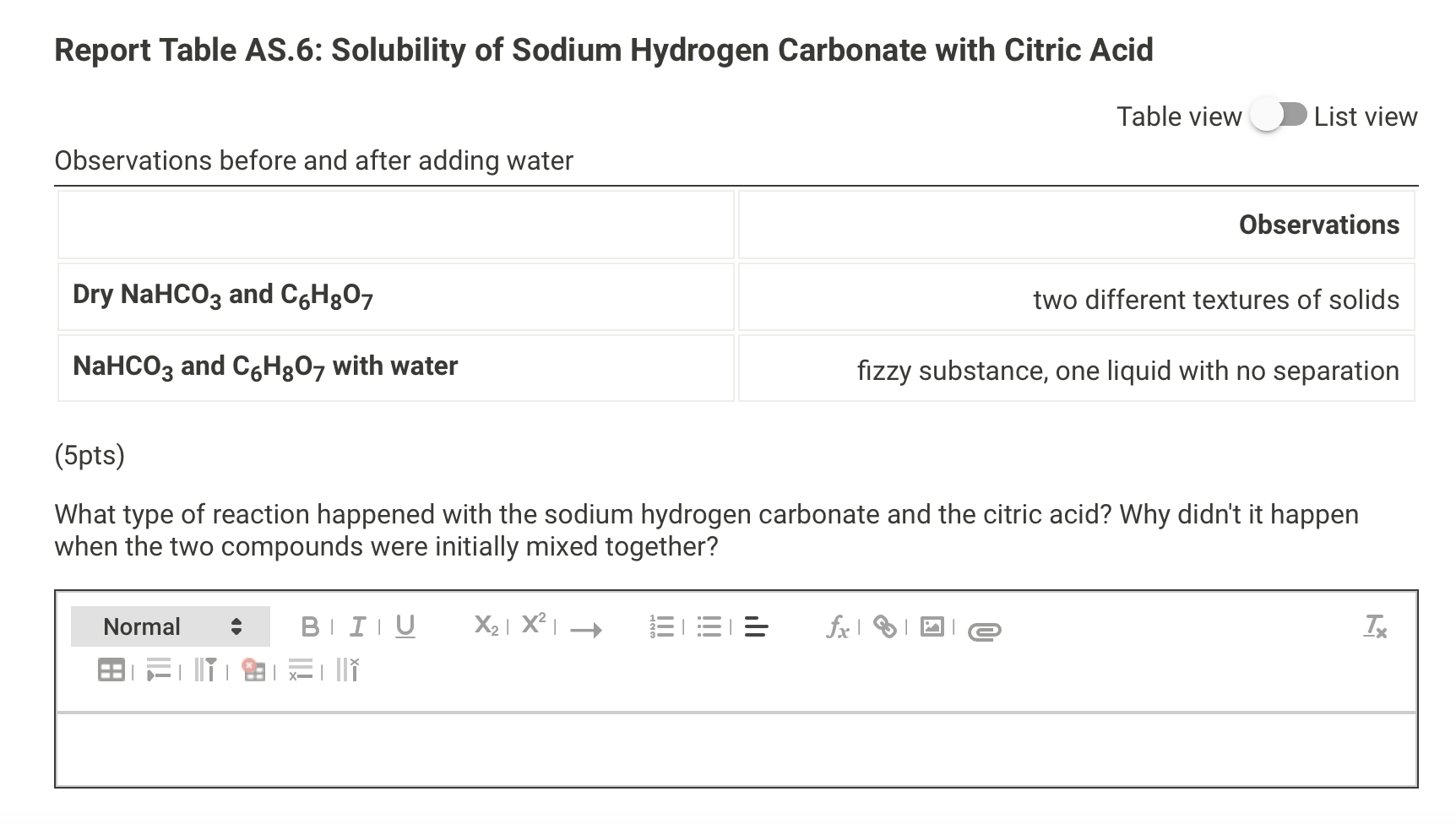 Solved Report Table AS.6: Solubility of Sodium Hydrogen | Chegg.com