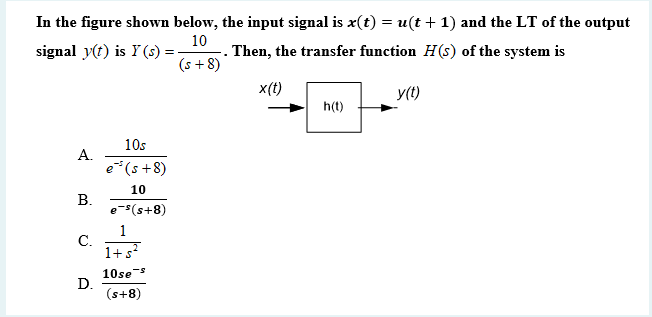 Solved In the figure shown below, the input signal is x(t) = | Chegg.com