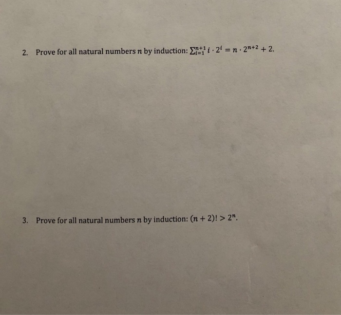 Solved 2. Prove for all natural numbers n by induction: ? | Chegg.com