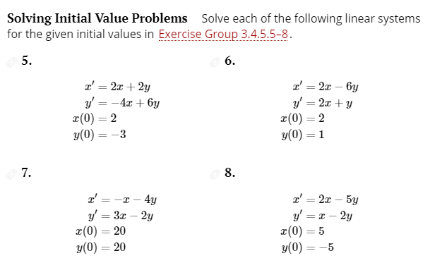 Solved Solving Initial Value Problems Solve each of the | Chegg.com