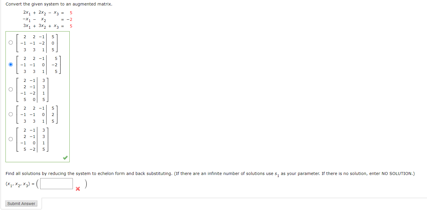 Solved Linear Algebra! I did the first part but I can't | Chegg.com