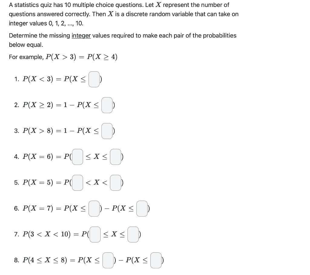 Solved A statistics quiz has 10 multiple choice questions. | Chegg.com