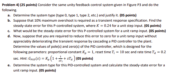 Solved Problem 4) (25 points) Consider the same unity | Chegg.com