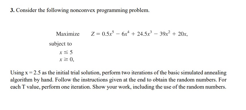 3. Consider the following nonconvex programming | Chegg.com