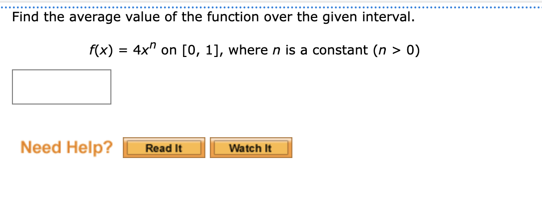 Solved Find the average value of the function over the given | Chegg.com
