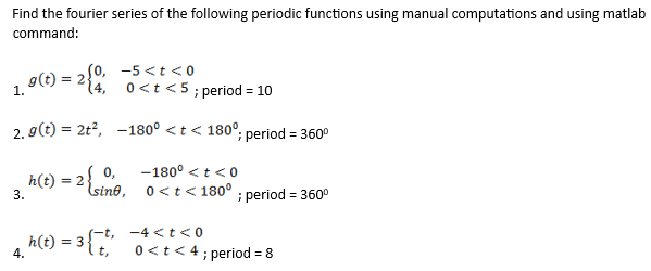 Find the fourier series of ﻿the following periodic | Chegg.com