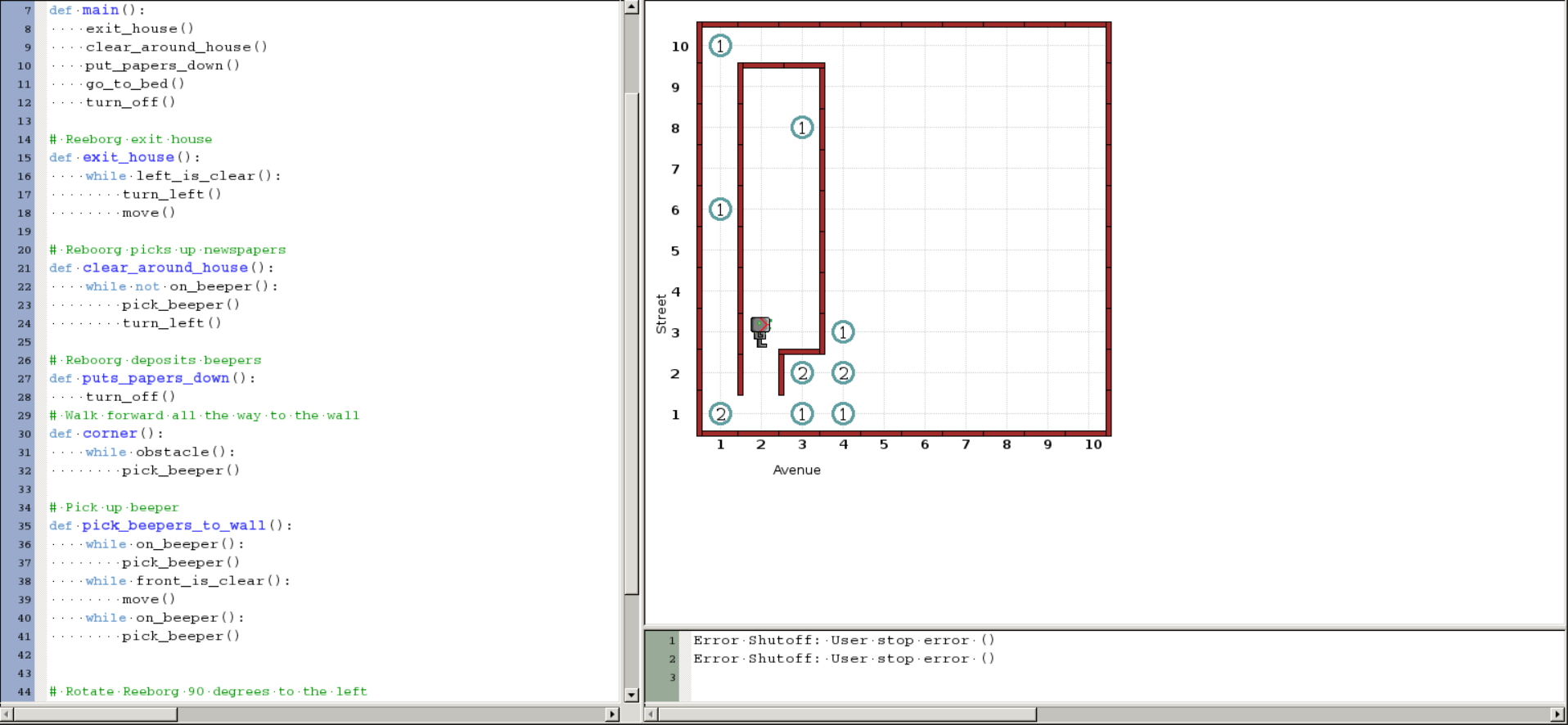 Solved 7 8 9 10 def.main(): .... exit_house() | Chegg.com