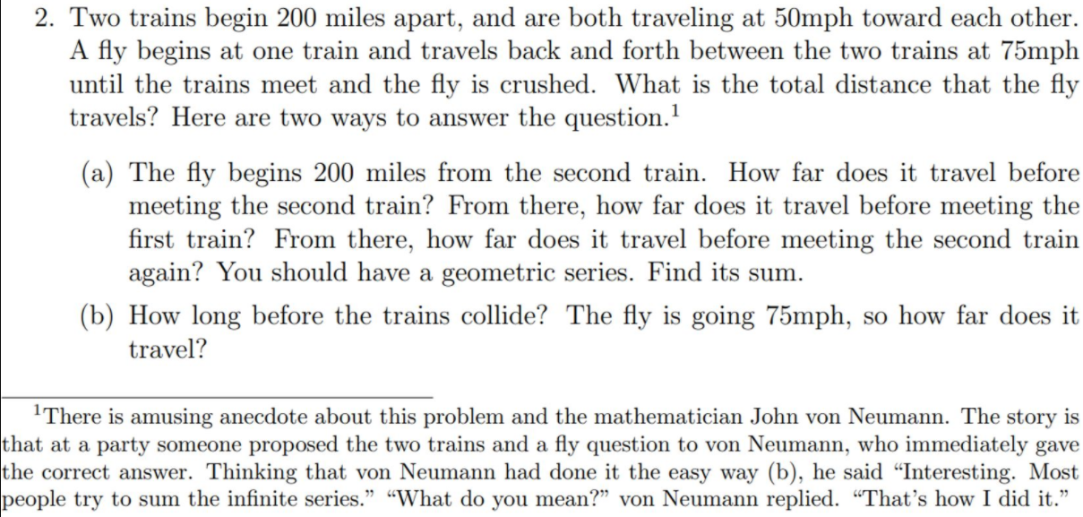 Solved 2. Two trains begin 200 miles apart, and are both | Chegg.com