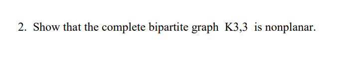 Solved 2. Show that the complete bipartite graph K3,3 is | Chegg.com