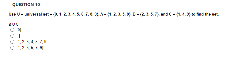 Solved Use U= universal set | Chegg.com