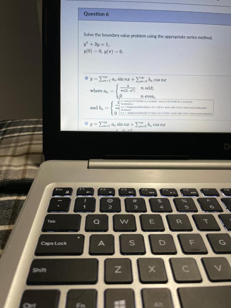 Solved Question 6 Solve the boundary value problem using the | Chegg.com