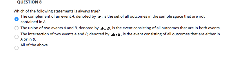 Solved QUESTION 8 Which of the following statements is | Chegg.com