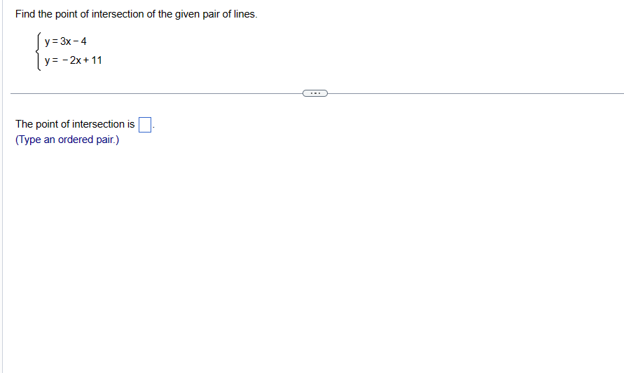 Solved Find the point of intersection of the given pair of | Chegg.com