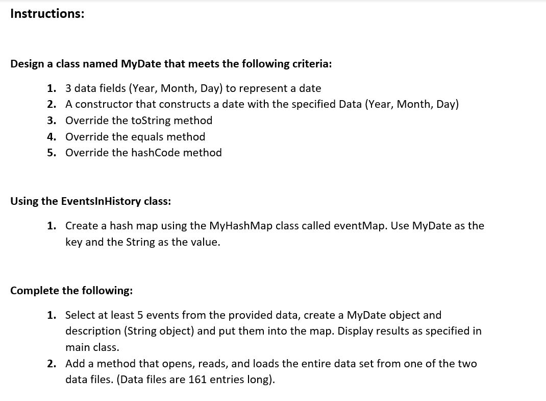 Solved Java Hashing Instructions: Provided | Chegg.com