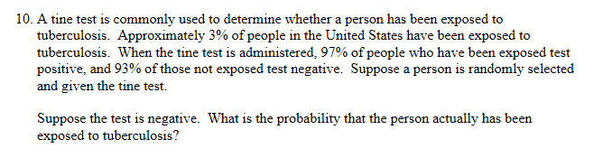Solved 10. A tine test is commonly used to determine whether | Chegg.com