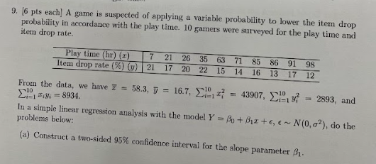 Solved 9. [6 pts each] A game is suspected of applying a | Chegg.com