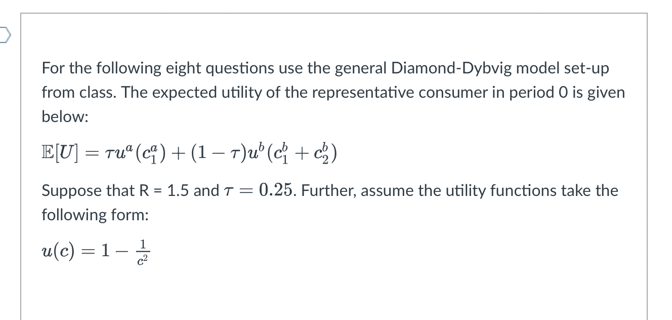 Solved Compute the expected utility for the representative | Chegg.com