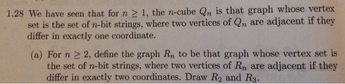 Solved 1.28 We have seen that for n 2 1, the n-cube Qn is | Chegg.com