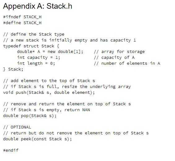 Task 2: Implement a 4-function RPN Calculator Reverse | Chegg.com