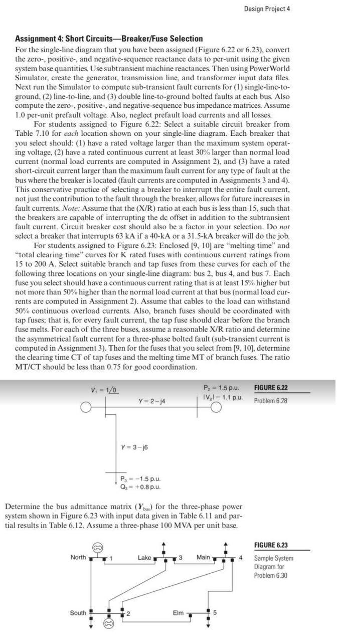 Assignment 4: Short Circuits-Breaker/Fuse Selection | Chegg.com