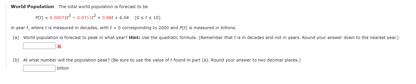 Solved World Population The total world population is | Chegg.com