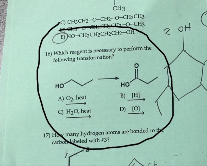 Solved CH3 C) CH3CH2-O-CH2-O-CH2CH3 -O-CH3 E)HO-CH2 | Chegg.com