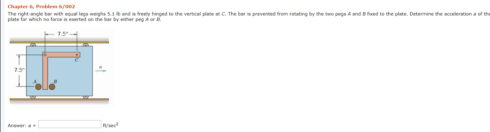 Solved Chapter 6, Problem 6/002 The right-angle bar with | Chegg.com