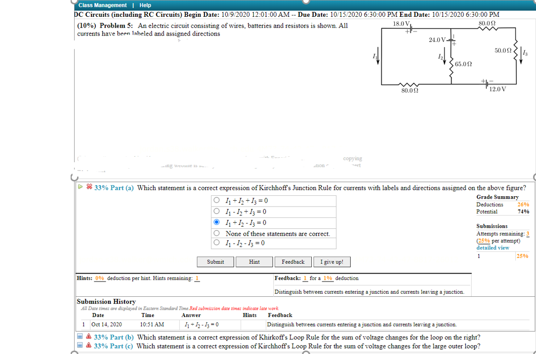 Solved Class Management | Help DC Circuits (including RC | Chegg.com