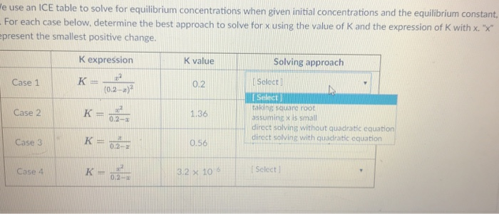Solved We use an ICE table to solve for equilibrium | Chegg.com