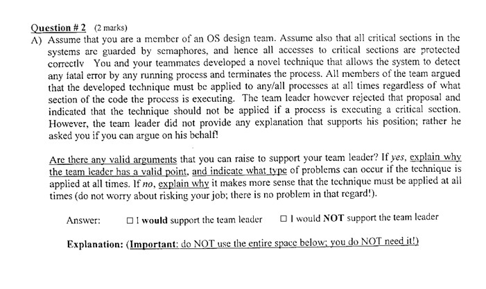 Solved Question \#2 (2 ﻿marks)A) ﻿Assume that you are a | Chegg.com