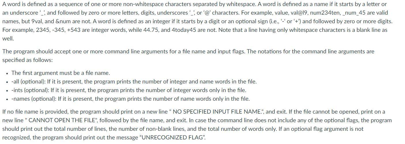 Solved A Word Is Defined As A Sequence Of One Or More Chegg