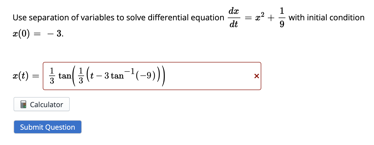 Solved Use separation of variables to solve differential | Chegg.com